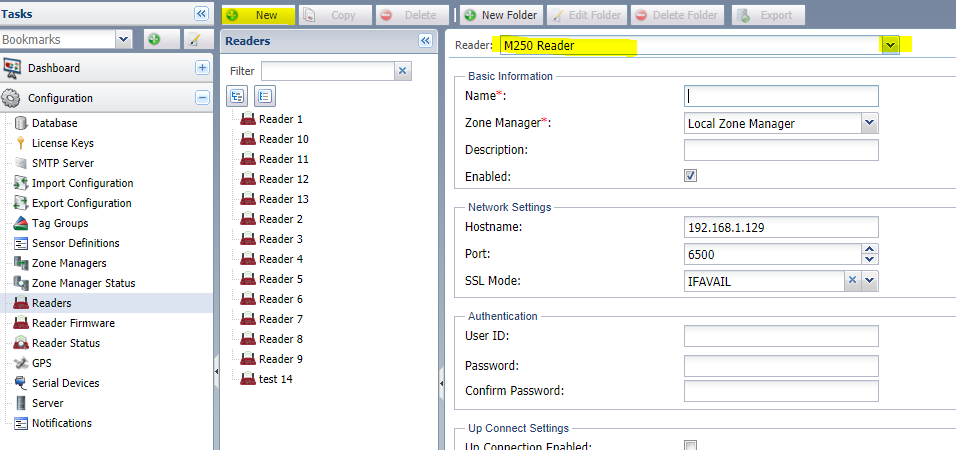 Configure or Add a Reader – RF Code